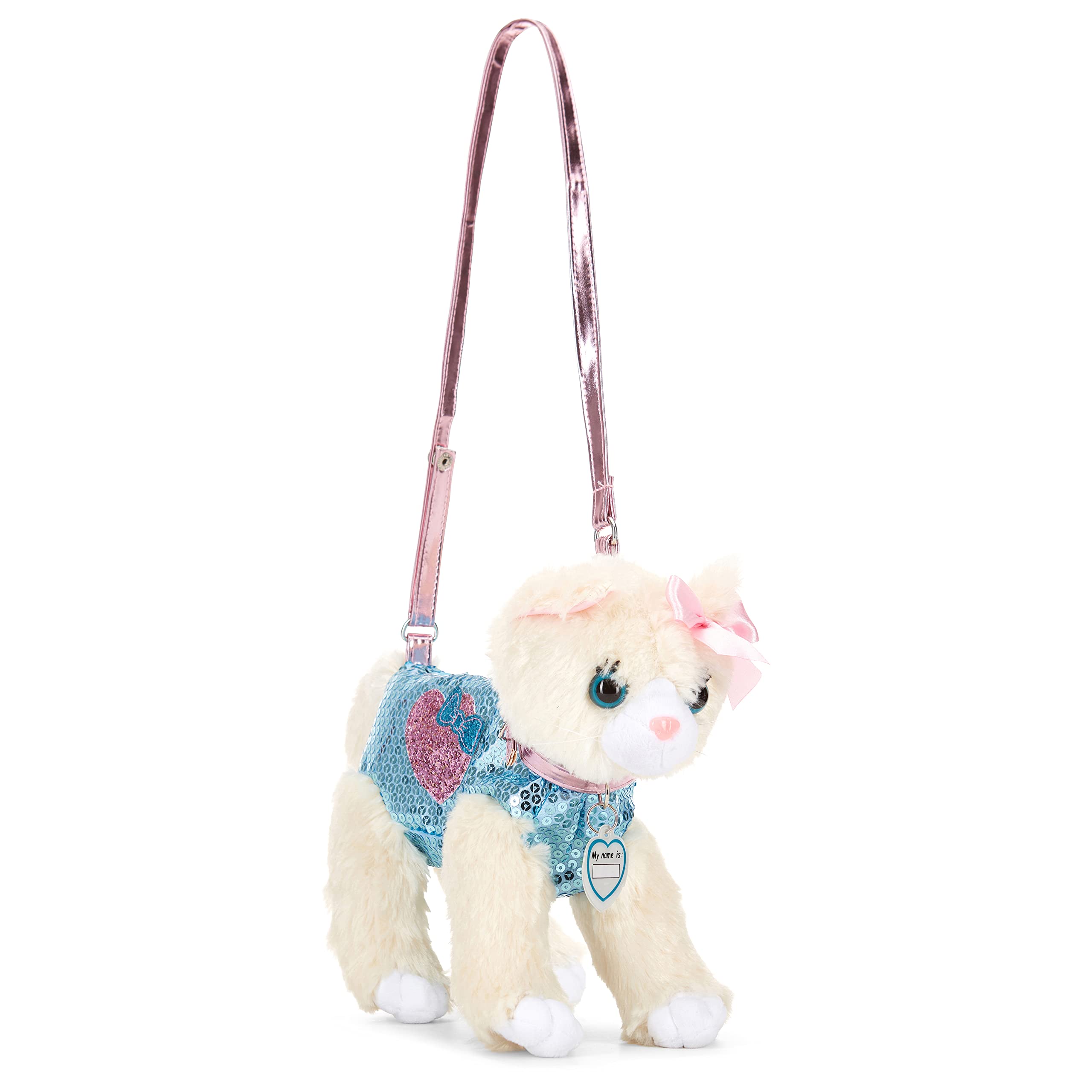 BEIGE CAT BLU METAL SEQ GLIT HRT BW ICON