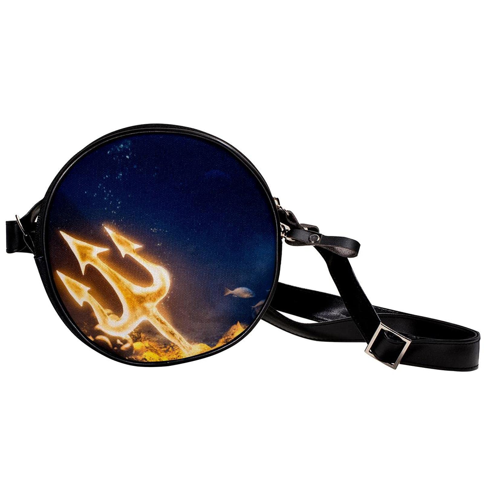 Sea Fire Trident Crossbody Bag for Women Circle Purse Shoulder Handbag Wallet Crossbody Purse Bag