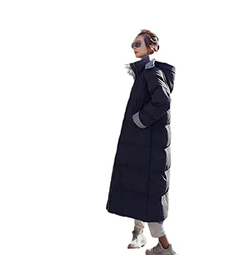 BLFYQB Padded Women Loose Thicken in The Long Section Bread Service Thigh Student Sen Department Coat Tide Soft and Comfortable/Gray/L