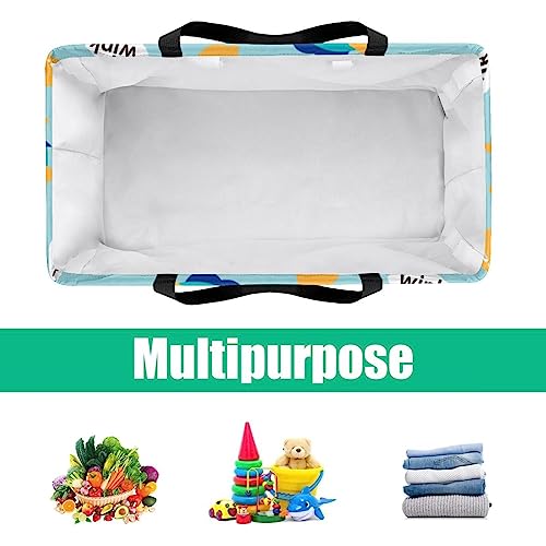 Dinosaur Full Print Large Capacity Laundry Organizer Tote Bag - Reusable and Foldable Oxford Cloth Shopping Bags