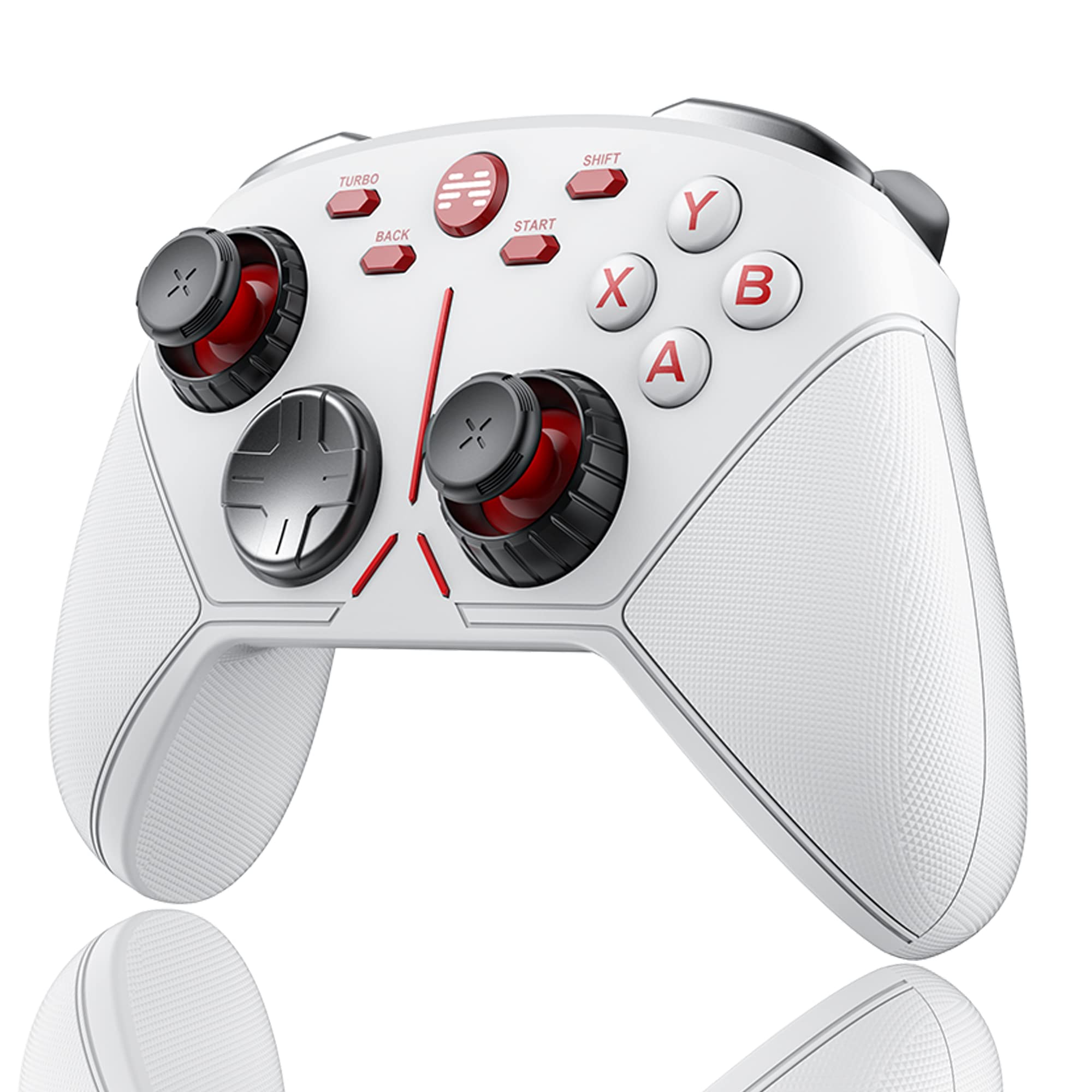 BEITONG Asura 3S PC Game Controller Wireless Gamepad For Windows 7 8 10 11 Steam Switch,950 mAh/Anti-wear Joystick Sensitivity Adjust Instant/Mechanic Keys/Trigger Locks/Modulary (White)