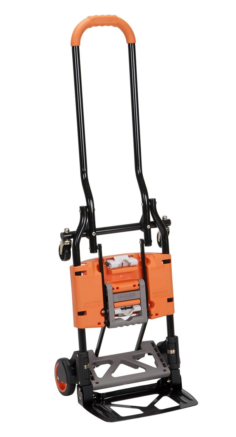 COSCO Shifter Folding Hand Truck and Cart, 300 lb Capacity, Orange and Pink