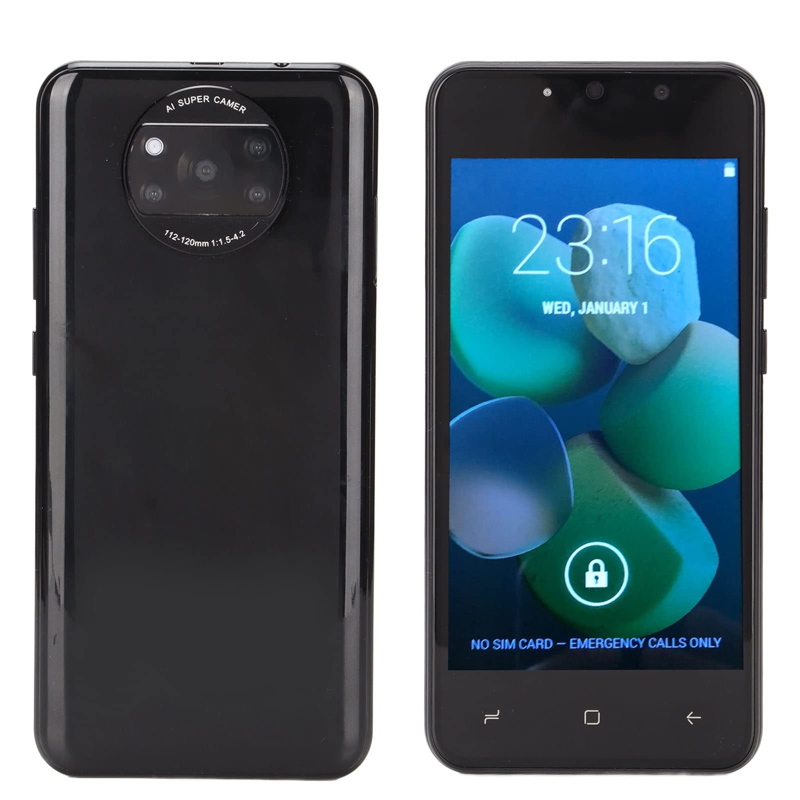 ciciglow X3 Pro Mobile Phones, 3G Dual SIM Unlocked Cell Phone,5.0in Smartphone Dual Cards Dual Standby,512MB RAM 4GB ROM,2MP+5MP Dual Camera,Face ID Android Phone with 2000mAh Battery(US Plug)