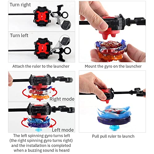 JIMI Bey Battling Top Stadium Blade Battle Set, 12 Burst Spinning Tops 3 Launchers Grip 1 Arena Combat Game, Toy Gift for Kids Boys Ages 6+