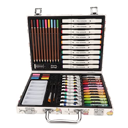GLOGLOW Marker Crayon Kit Arts and Crafts Supplies Coloring Art Kit Gift Case Markers Crayon Colour Pencils, 53pcs Art Set for Budding Artists Kids Teens Boys Girls CrayonsDrawing &
