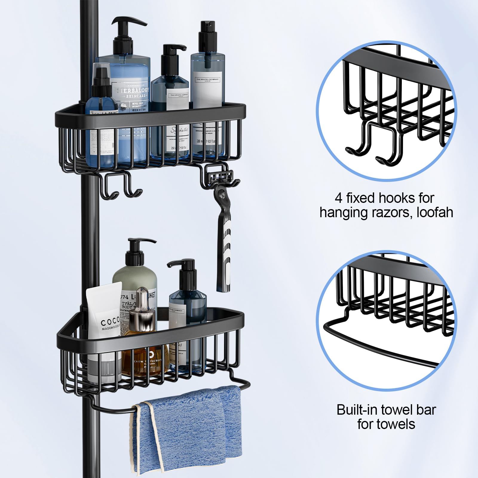 ESSEME Corner Shower Caddy Tension Pole