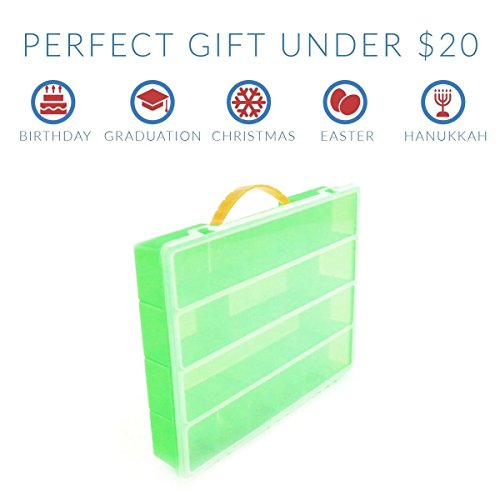 Life Made Better Beyblade Green Case, Battle Box For Kids, Compatible With Beyblades, 17 Compartment Playset Organizer (Green)