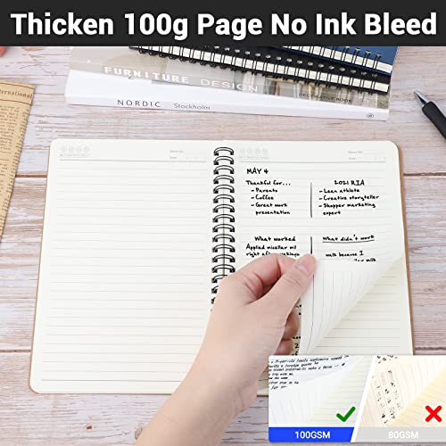 EUSOAR Students Ruled Spiral Notebook, A5 6 packs 5.5"X8.3" 120 Pages Lined Travel Writing Notebooks Journal, Memo Notepad Sketchbook, Students College Office Business Diary Book Journal-3 Colors