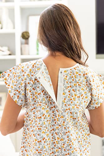 Gownies - Designer Hospital Patient Gown, 100% Cotton, Hospital Stay (Aspen, Small/Medium)