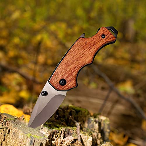 ESaure Camping Folding Knives,Men's Compact Pocket Knife - 3Cr13 Stainless Steel Blade - Lightweight EDC for Camping, Hiking & Fishing