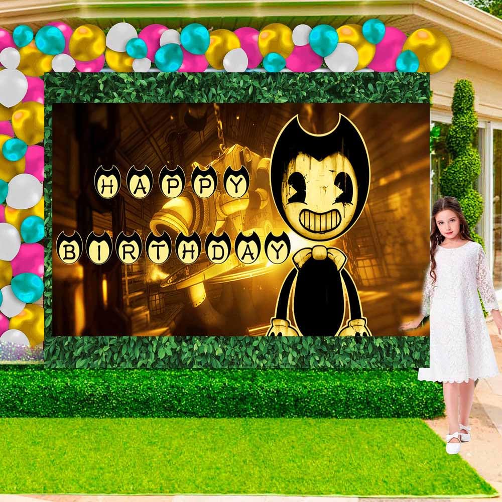 Bendy And The Ink Machine Party Supplies Decorations Cake Topper Birthday Backdrop Background Decor