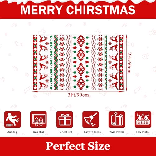 Front Door Mat Entrance Rugs Indoor 2x3 Boho Entry Mat,Washable Non-Slip Entryway Throw Rugs with Rubber Backing Doormat Indoor Entrance Rug for Bathroom Bedroom Entry Kitchen Christmas Decor