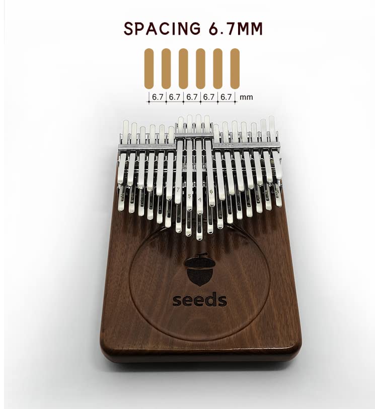 Seeds Kalimba 34 Key Chromatic Thumb Piano Pisces C-Tuned,Double Layer Flat Board Black Walnut Musical Instruments Gift Idea for Children Adults Beginners and Professionals