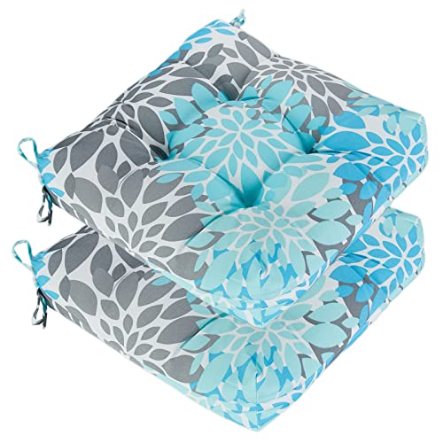JMGBird Outdoor Chair Cushions, Pack of 2 Patio Seat/Back Cushions 19" x 19" with Ties for Patio Furniture Chairs Home Garden Decoration