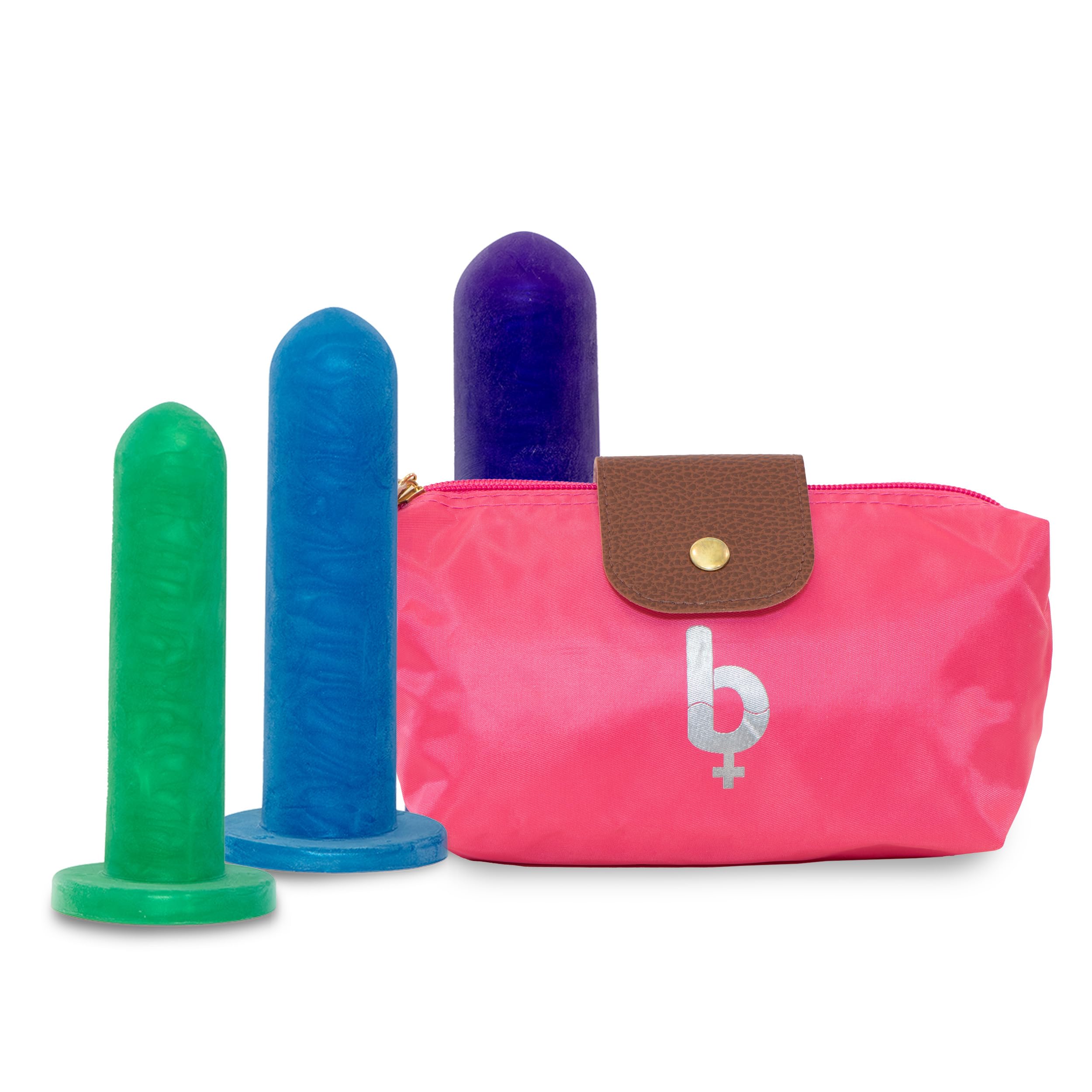 BioMoi Silicone Pelvic Dilator Kit | Pelvic Equipment for Stretching | Comfortable Pelvic Floor Muscle Trainer | BioCote Protected | with Bag | Large Set | (Pack of 3)
