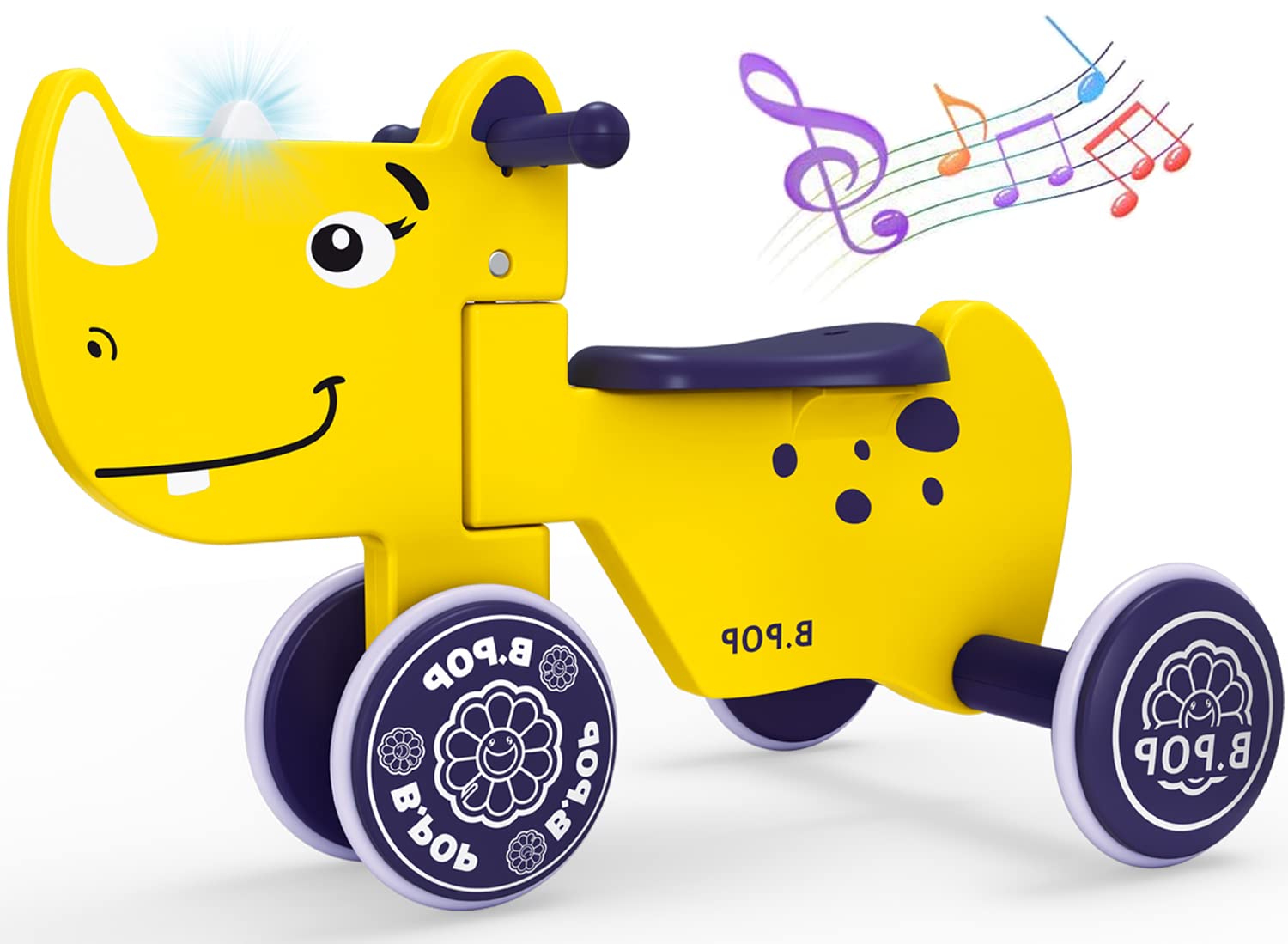 RUAN Rhino Toddler Ride On Toys, Baby Balance Bike Go and Grows Ride On Toys with Music & Light for 18-36 Months Old Kids Boys Girls (369)