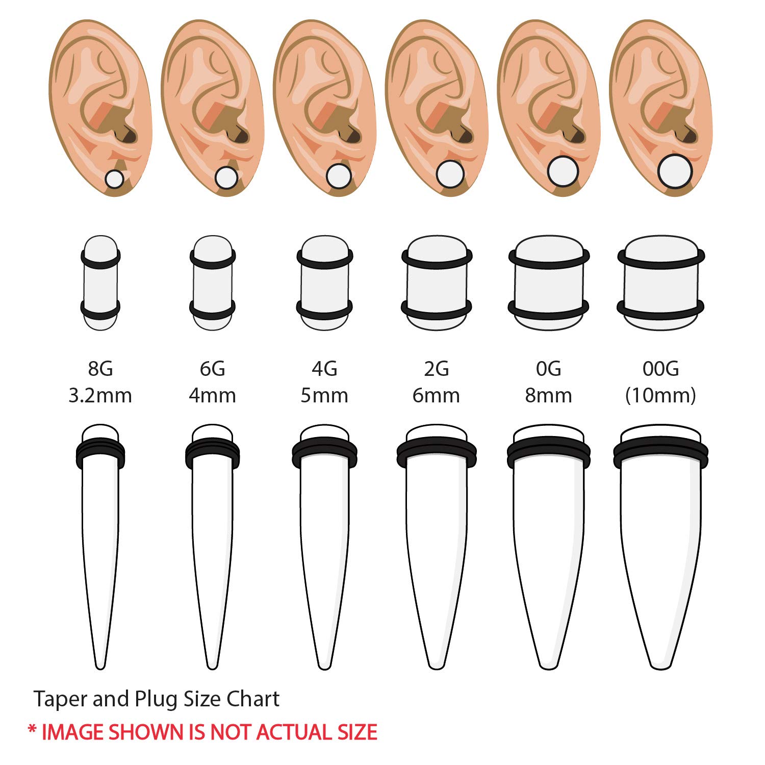 BodyJ4You 36PC Gauges Kit Ear Stretching 8G-00G Pink Glitter Acrylic Spiral Tapers Plugs Body Piercing