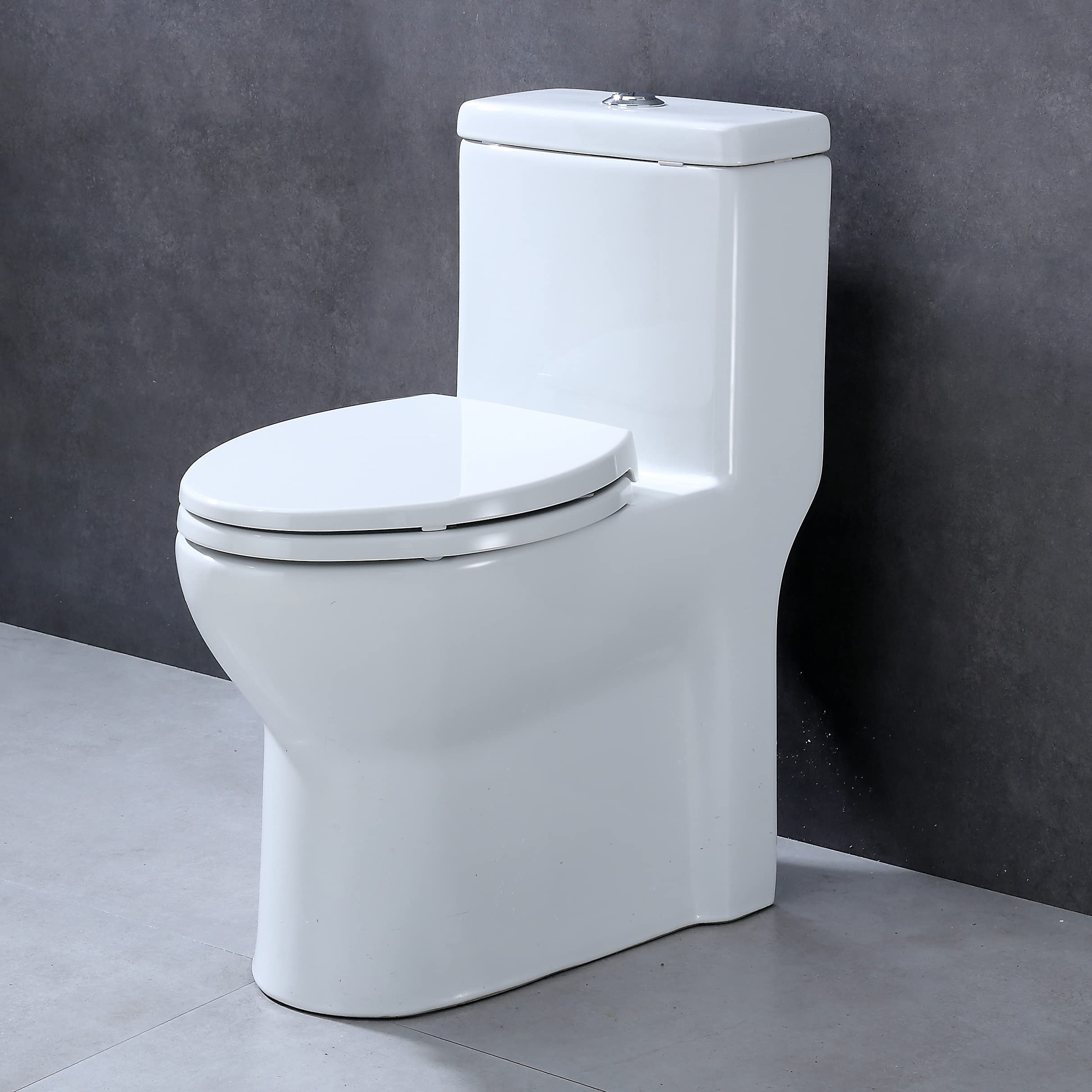 CYRRET Toilet Seat Round with Lid, Slow Close, Easy to Install and Clean, Durable Plastic, White, Replacement Toilet Seats, Fits Standard Round Toilets Bowl