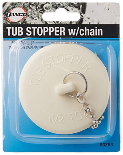 Danco Rubber Tub Stopper with Chain, White (80783)