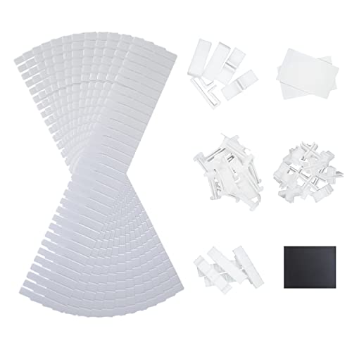 NLCBF 12Pcs Drawer Dividers, Adjustable Drawer Organizer, Plastic Drawer Dividers Organizers with 45pcs Fixed Buckle, Drawer Dividers for Clothes, Sock, Can Help Tidy Kitchen, Dresser, Office