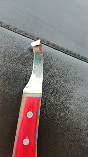 Diner House Farrier Tools Horse Hoof Knife Loop Premium Narrow Japanese Steel Blade Plain with Beautiful Color wooded Handle (Left)