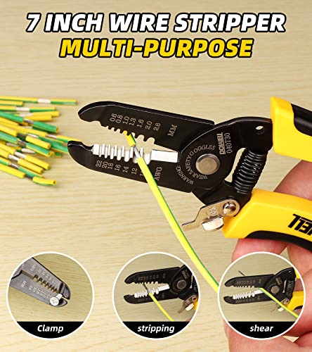 DOWELL 10-22 AWG Wire Stripper Cutter Wire Stripping Tool And Multi-Function Hand Tool,Professional Handle Design And Refined Craftsmanship.
