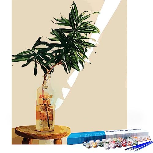 LikeyFactory Paint by Numbers Kit for Adults on Canvas with Paintbrushes Color Acrylic DIY Drawing Premium Quality Colorwork Paintwork Corn Plant 16x20inch