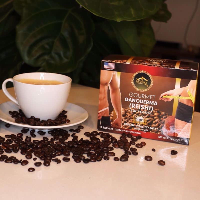 Eternal Spirit Beauty 4 in 1 Coffee, with GANODERMA (REISHI) β Pack of 2. Bonus 1 Stainless Steel Cute Mini Cat Spoon, Assorted Colors