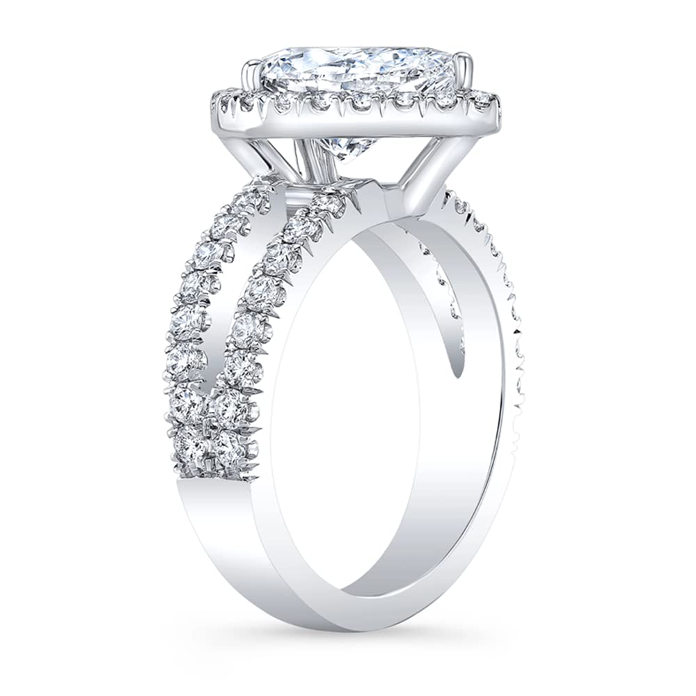 Blocaci Pear Shaped Engagement Rings for Women Platinum Plated Silver 1 Carat Center Moissanite Teardrop Women's Engagement Rings Wessing Anniversary Rings with Text Engraving(size 7