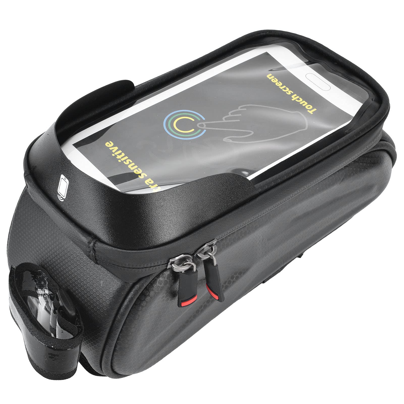 Boxwizard Bicycle Bag Waterproof Mountain Road Bicycle Front Frame Tube Saddle Bag Touch Screen Phone Holder for Outdoor Sports Cycling