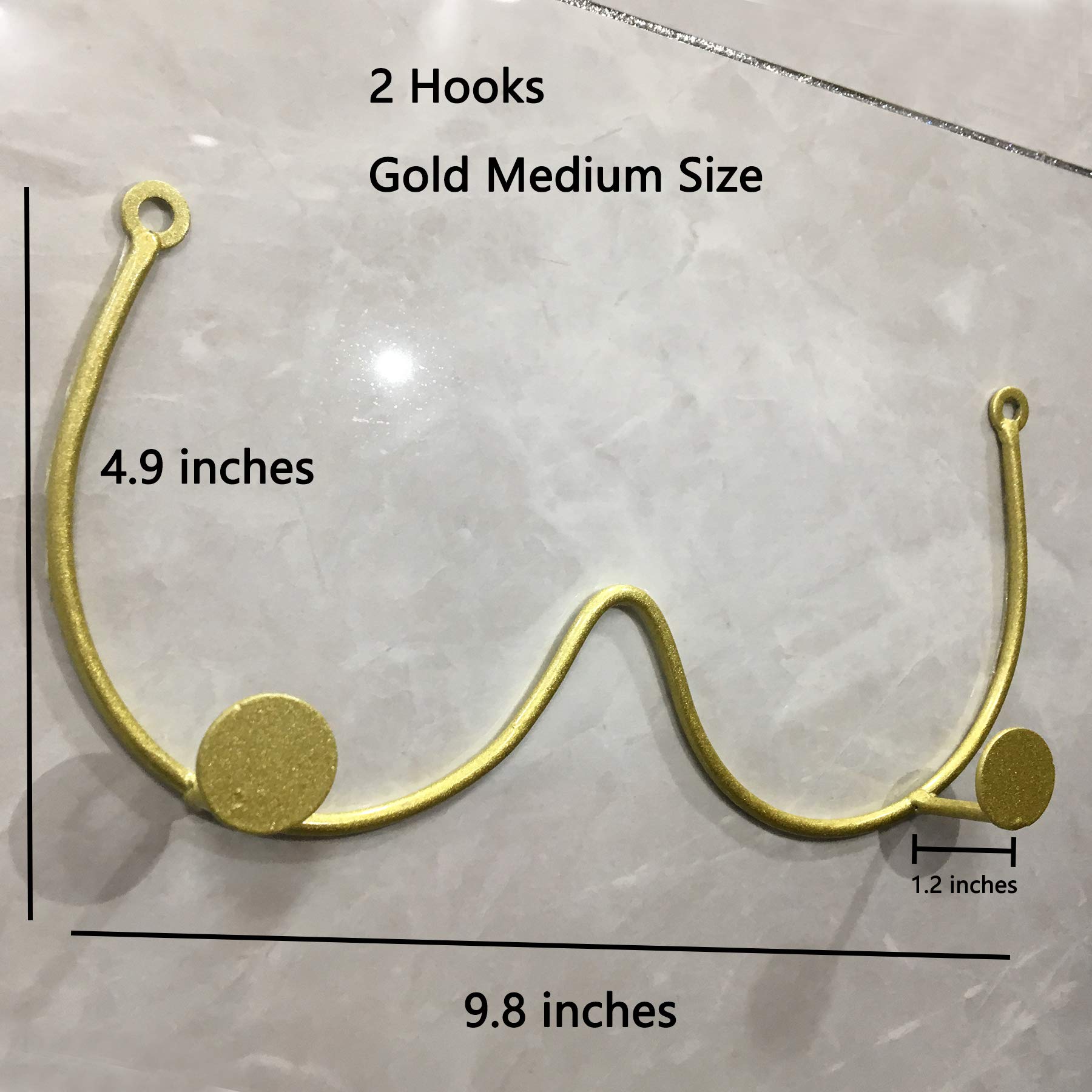 Hat Hooks Boob-Shaped Wall Mounted Hanger with 2 Hooks - Towel Holder Robe Rack for Bathroom - Jewelry Organizer Decorative Creative Coat Hook (Medium-Gold)