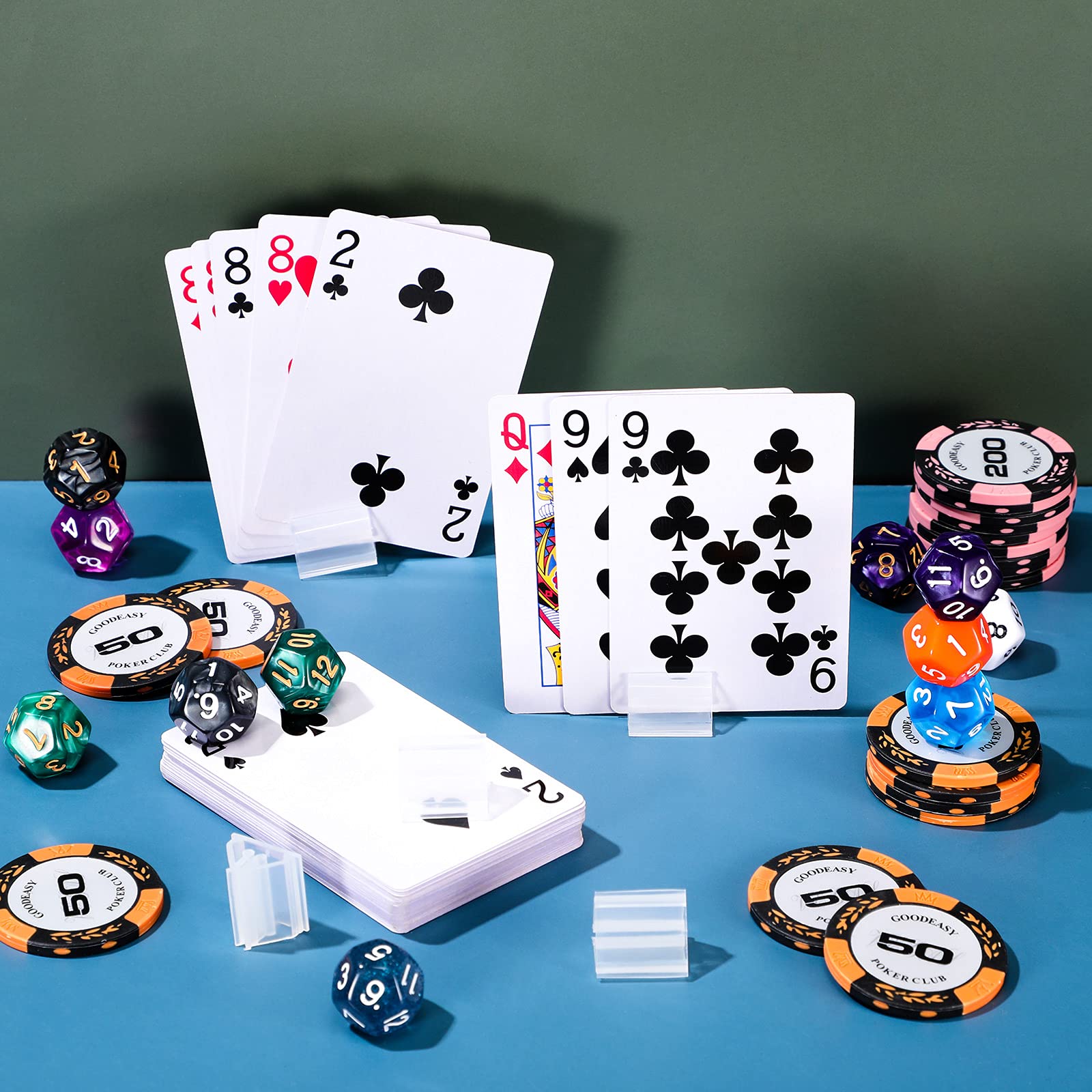 Maitys 30 Pieces Game Card Stands Plastic Card Stands DIY Board Games Stand for Game Party Favor (Transparent)