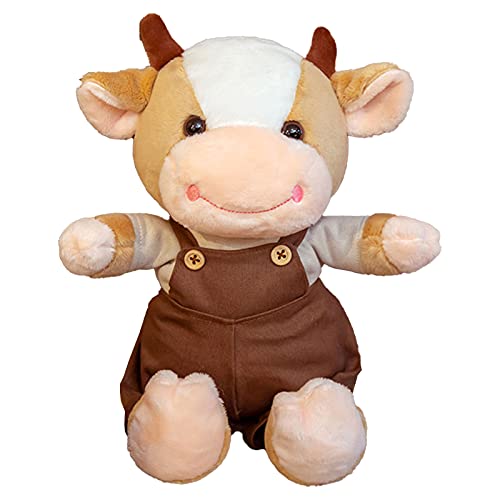 Rural Cow Stuffed Animals-Cute Stuffed Cow Plush with White Veil-Fluffy Cow Plush Toys-Comfortable for Birthday Gift 12.5 Inches