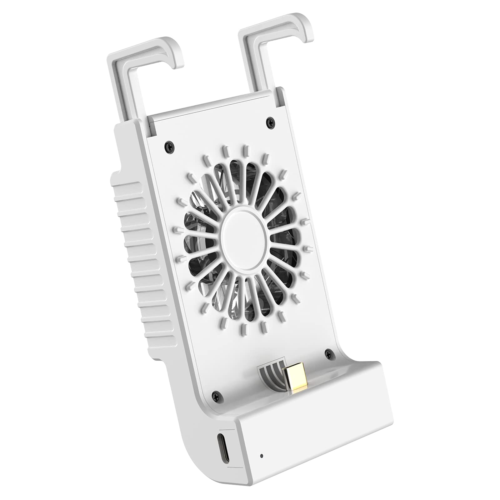 Bionodr Charger Dock for Switch OLED and Switch Lite, Portable Charging Stand Cooling Station with Cooling Fan and Kickstand for Switch and Switch Lite Accessories (White), 11.5x7x3.7CM (DSS-93)
