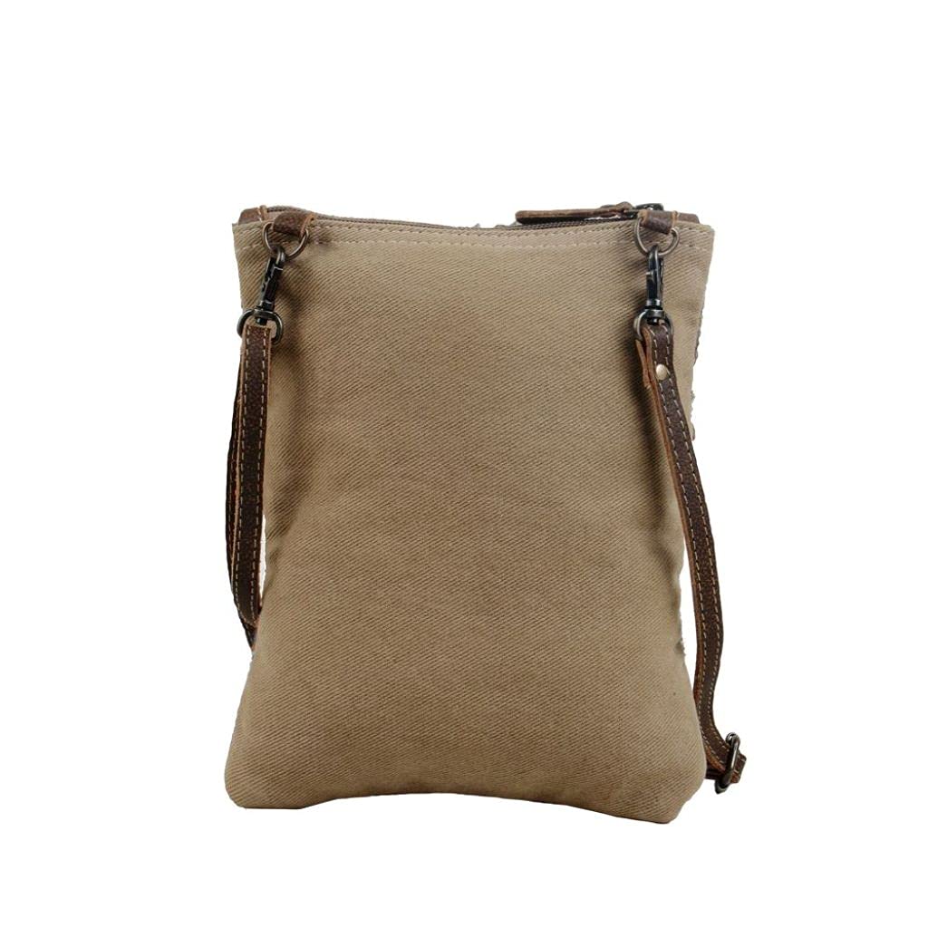 Myra Bag Simple Sober Small & Crossbody Bag Upcycled Cotton & Hair Leather S-2910