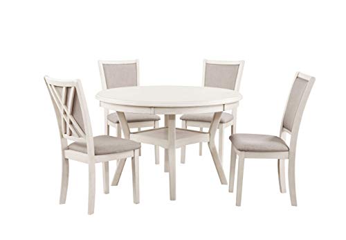 New Classic Furniture Amy 5-Piece Dining Table Set, Beige and Brown
