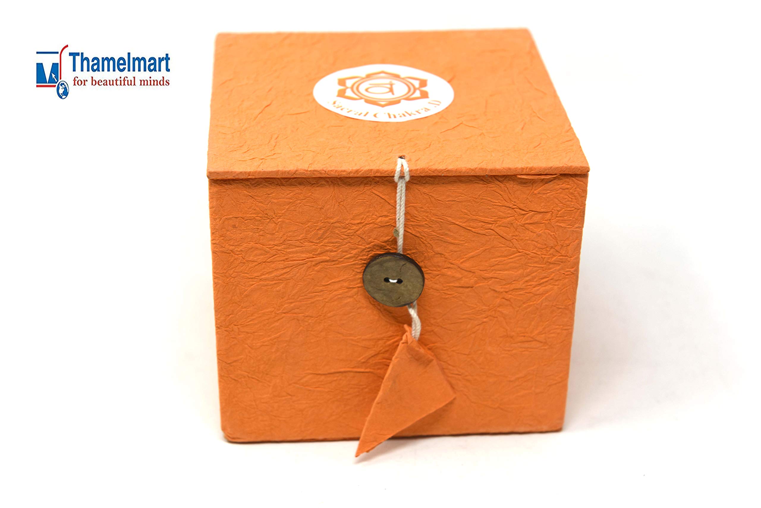 Tibetan Buddhist Meditation Bell Chakra Color - Bell of Enlightenment from Nepal 8 Inches Including free Box … (ORANGE)