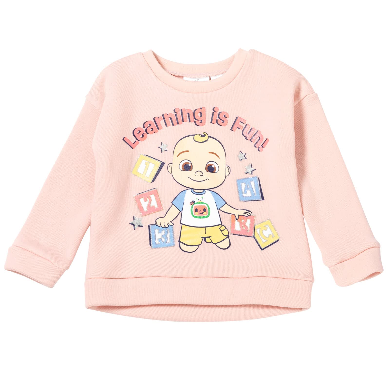 CoComelon JJ Infant Baby Girls Pullover Fleece Sweatshirt and Pants Set Blue/Pink 24 Months