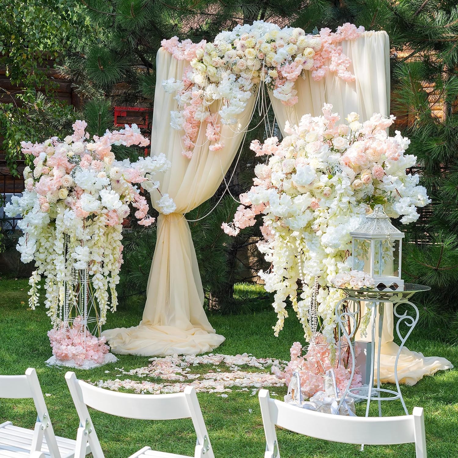 Sggvecsy Cherry Blossom Garland Artificial Cherry Flower Vines 4 Pack Hanging Silk Flowers Garland for Home Wedding Garden Party Arch Office Decor (Pink)
