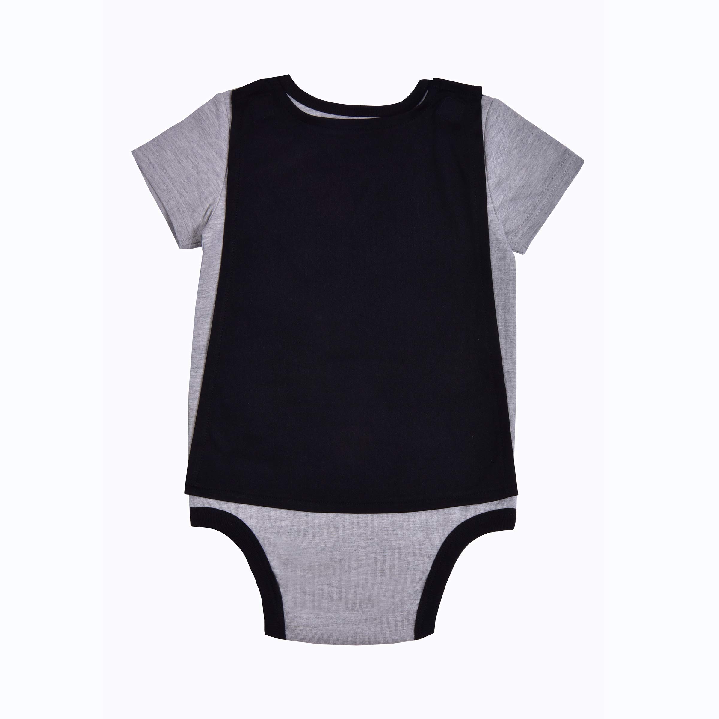 BATMAN Boys’ Bodysuit With Cape and Hat Set for Newborn and Infant – Grey/Black