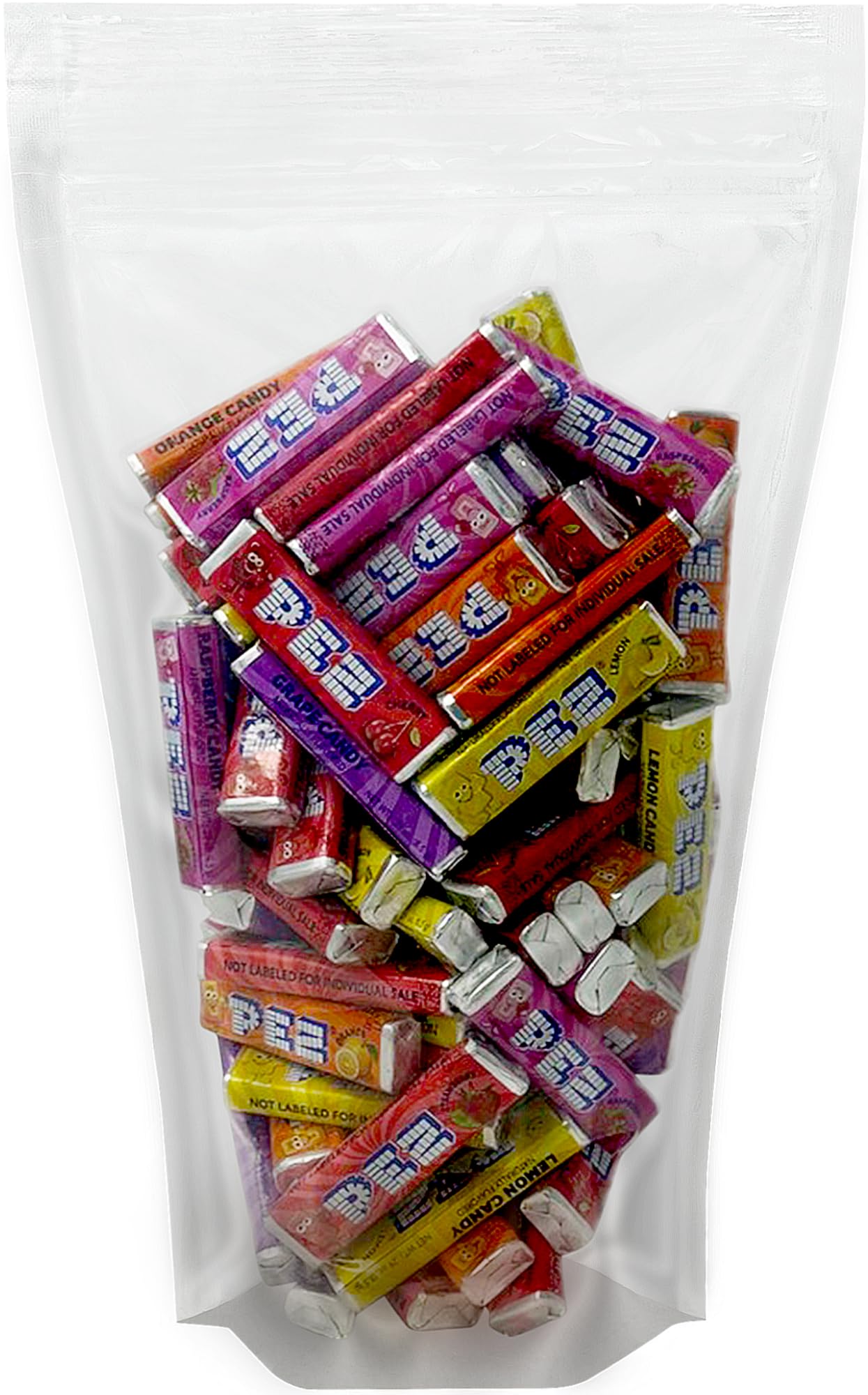 By The Cup PEZ Candy Refills, Assorted Fruit Flavors, 2 Lb Resealable Bag