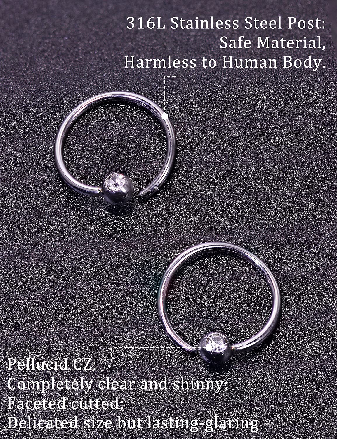 Boernfnso 18G Nose Rings for Women Surgical Steel Nose Rings Hoops Nose Piercing Jewelry,Screw Nose Rings, Corkscrew Nose Ring Studs,Opal Nose Ring CZ Screw Nose Studs,Cute Nose Rings,Silver