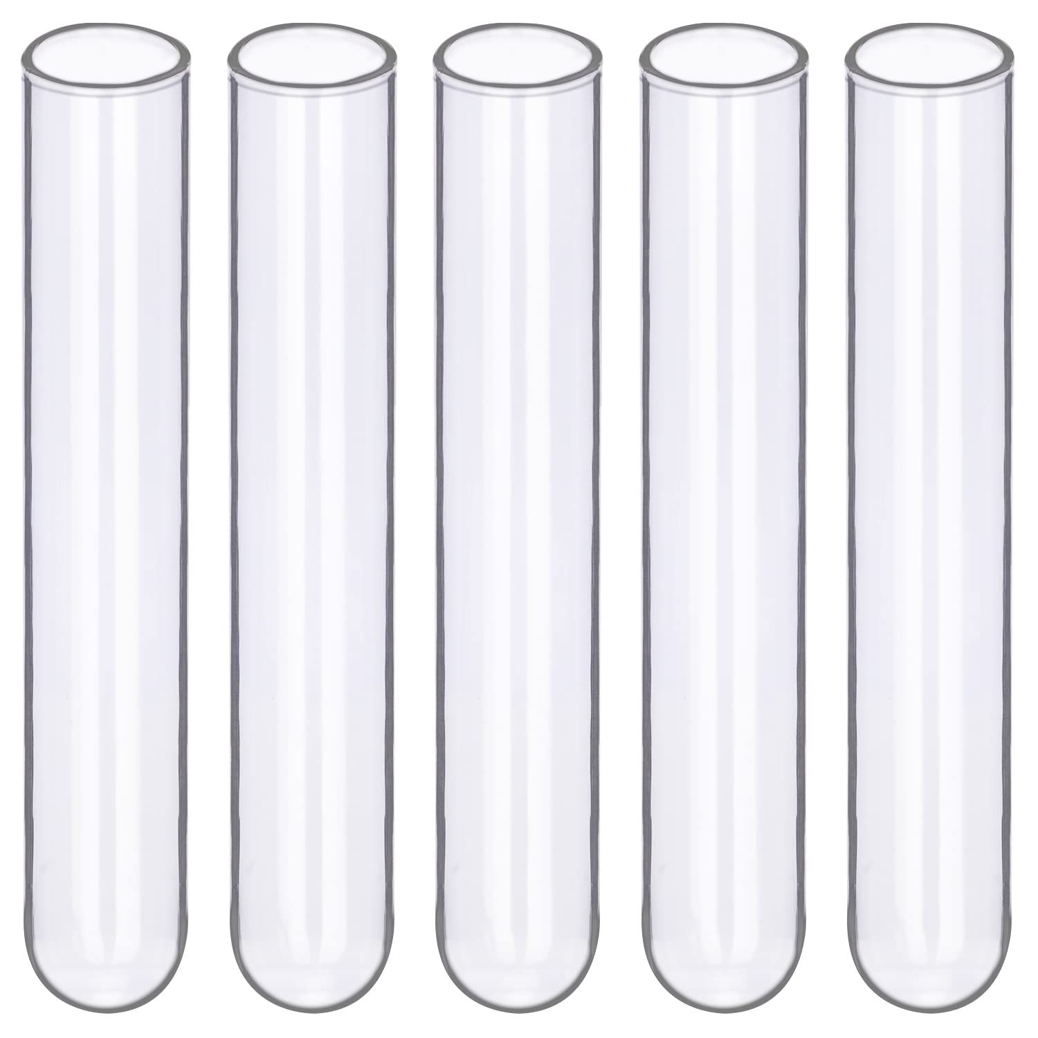 FunChem Glass Test Tubes, Pack of 100 Sturdy Round Bottom Clear Test Lab Tubes, 12 mm O.D. X 75 mm Length, 12 O.D. x 75 mm Length (YQ-TestTube-ALL)