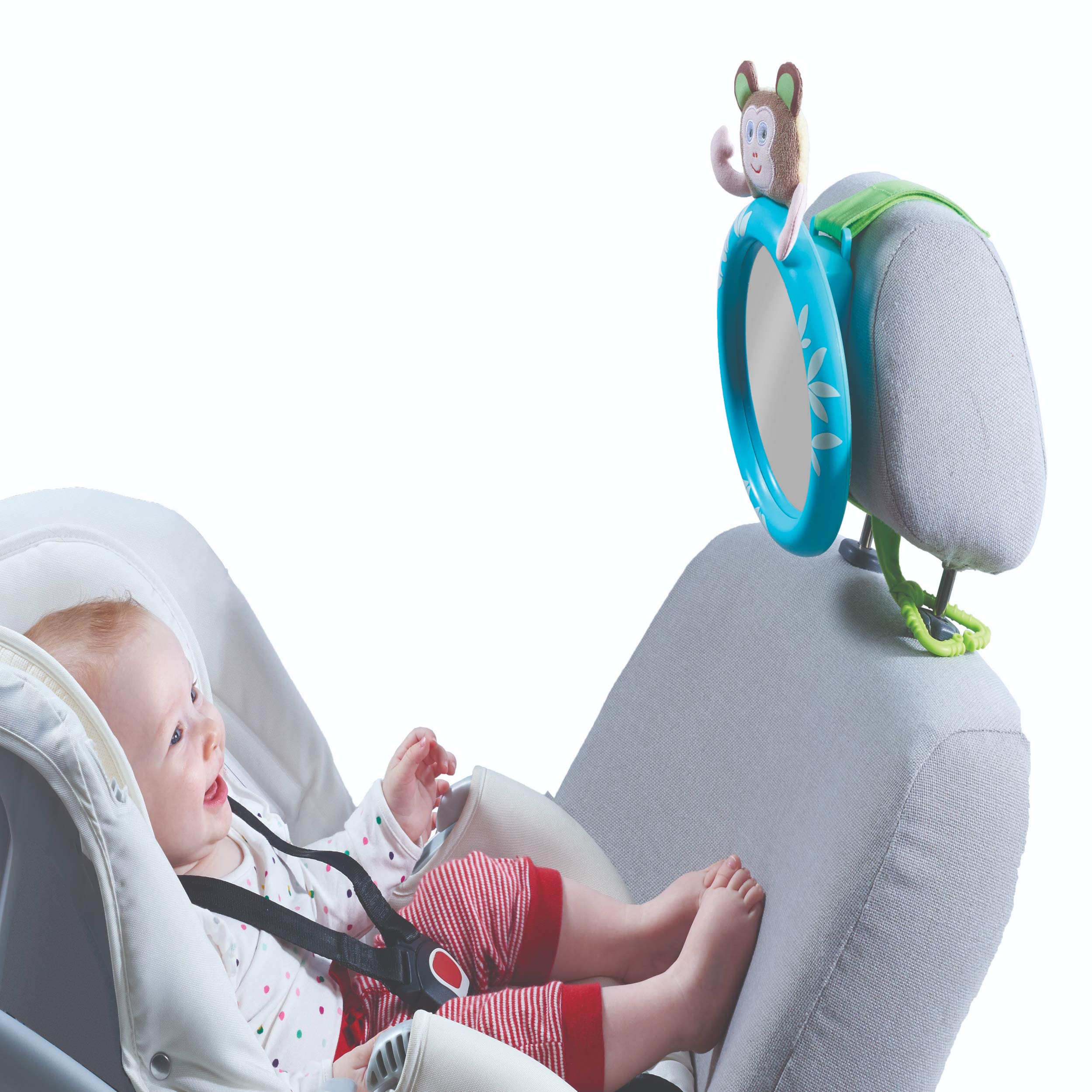 Taf Toys Tropical Car Mirror | Rear Facing Baby Mirror Enables Easier Drive & Easier Parenting, Eye to Eye Contact with Baby While Driving, Back Seat Adjustable Velcro Attachment, Colorful Design