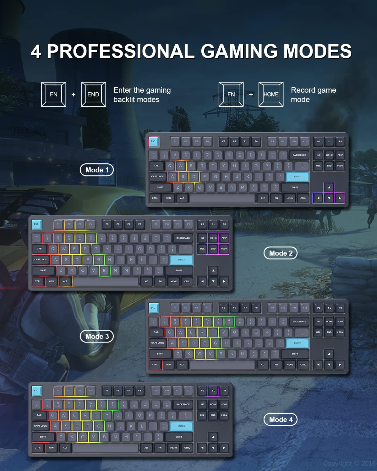 dagaladoo XVX WK87 Wired Mechanical Keyboard, RGB Backlit Hot Swappable TKL Gaming Keyboard with Software, 80% Layout 87 Keys Custom Computer Keyboard for Mac/PC/Windowns (Red Switch/PBT Keycaps)