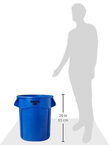 Rubbermaid Commercial Products Brute Heavy-Duty Round Waste/Utility Container With Venting Channels, 20-Gallon, Blue (Fg262000Blue)
