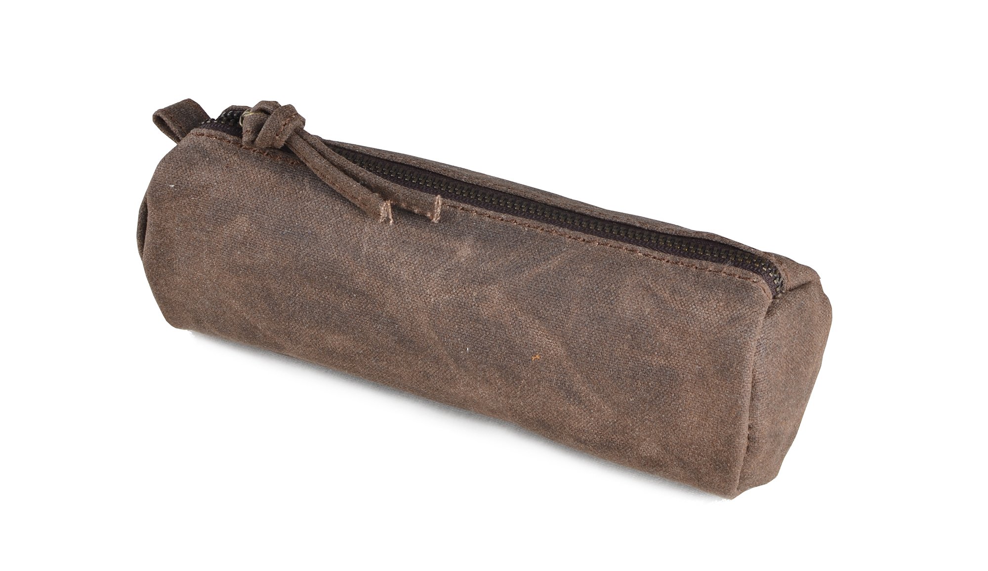 Gootium Vintage Waxed Canvas Pencil Case Organizer For Artists, 7"x2"x2.5"