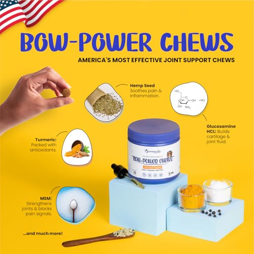 Dog Hip And Joint Chews With MSM, Glucosamine, Chondroitin, Advanced Joint Supplement & Mobility Bites For Dogs To Help W/Arthiritis Pain, For Healthy Bones, Grain-Free, Chicken Flavor, 120 Soft Chews