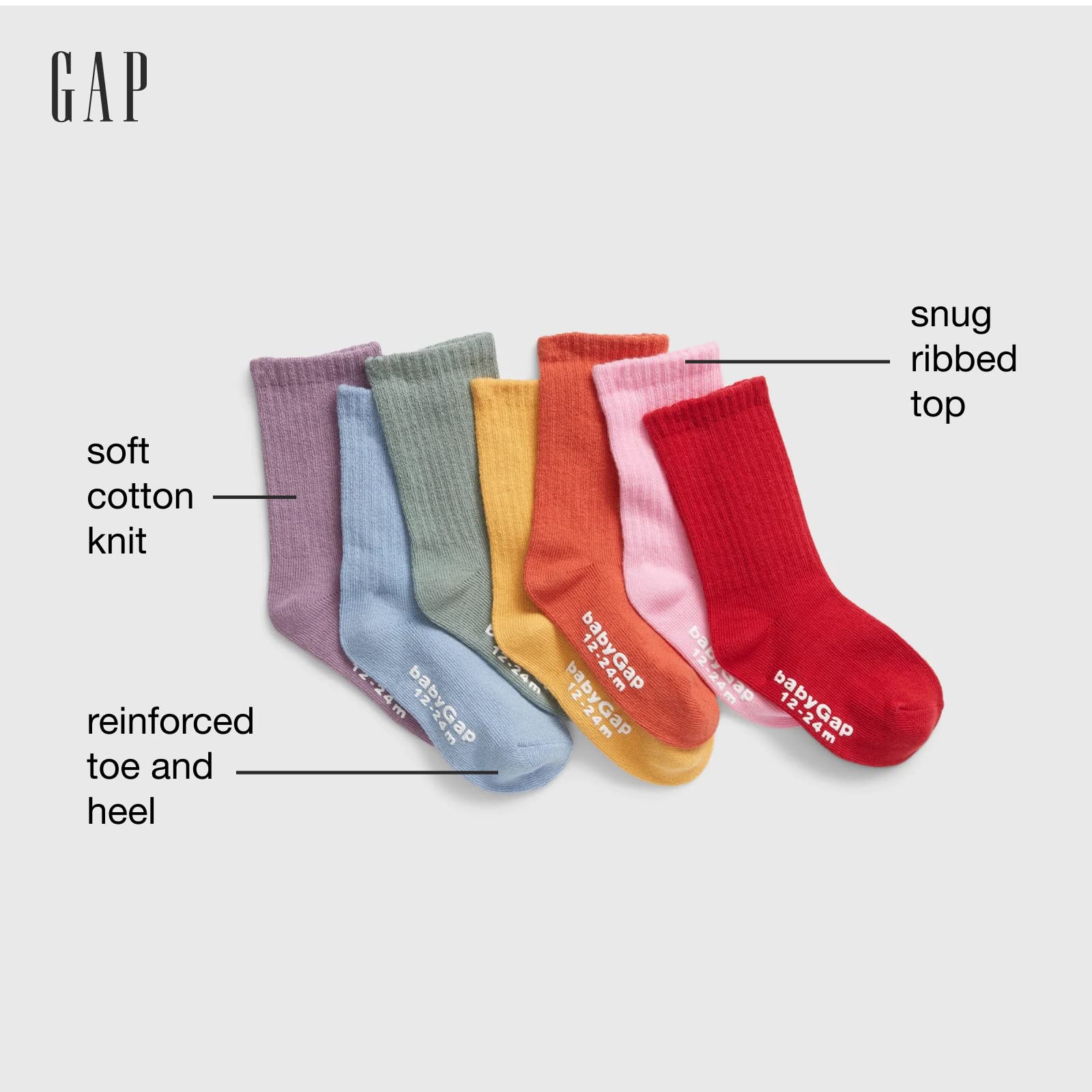 GAP baby girls Crew Socks, Yellow Stripe, 2-3T US