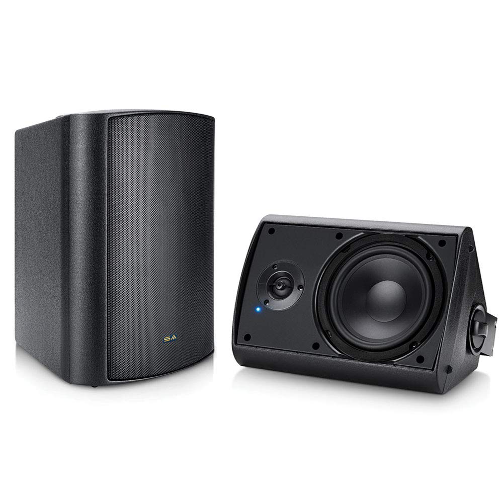 Sound Appeal Wireless Outdoor Speakers, 6.5" Bluetooth Weatherproof Speakers for Deck Patio Backyard, Pair (Black)